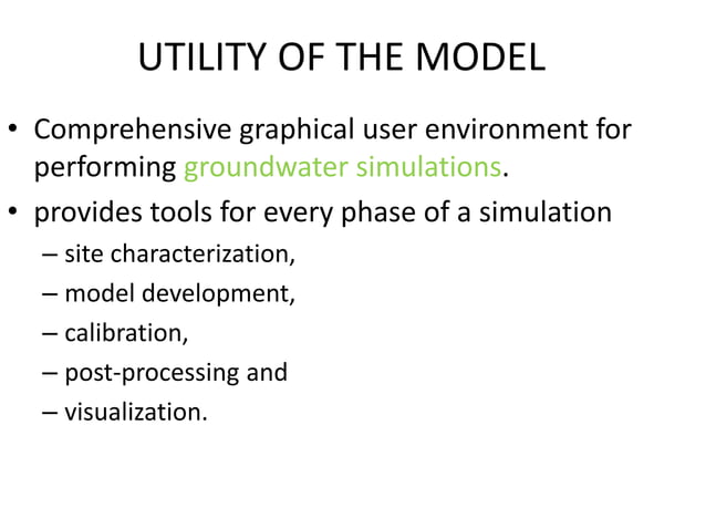 GROUNDWATER MODELING SYSTEM | PPTX