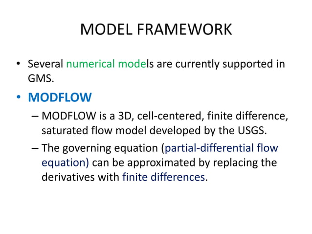 GROUNDWATER MODELING SYSTEM | PPTX