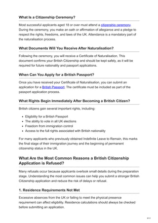 British Citizenship by Naturalisation: Complete Application Guide | PDF