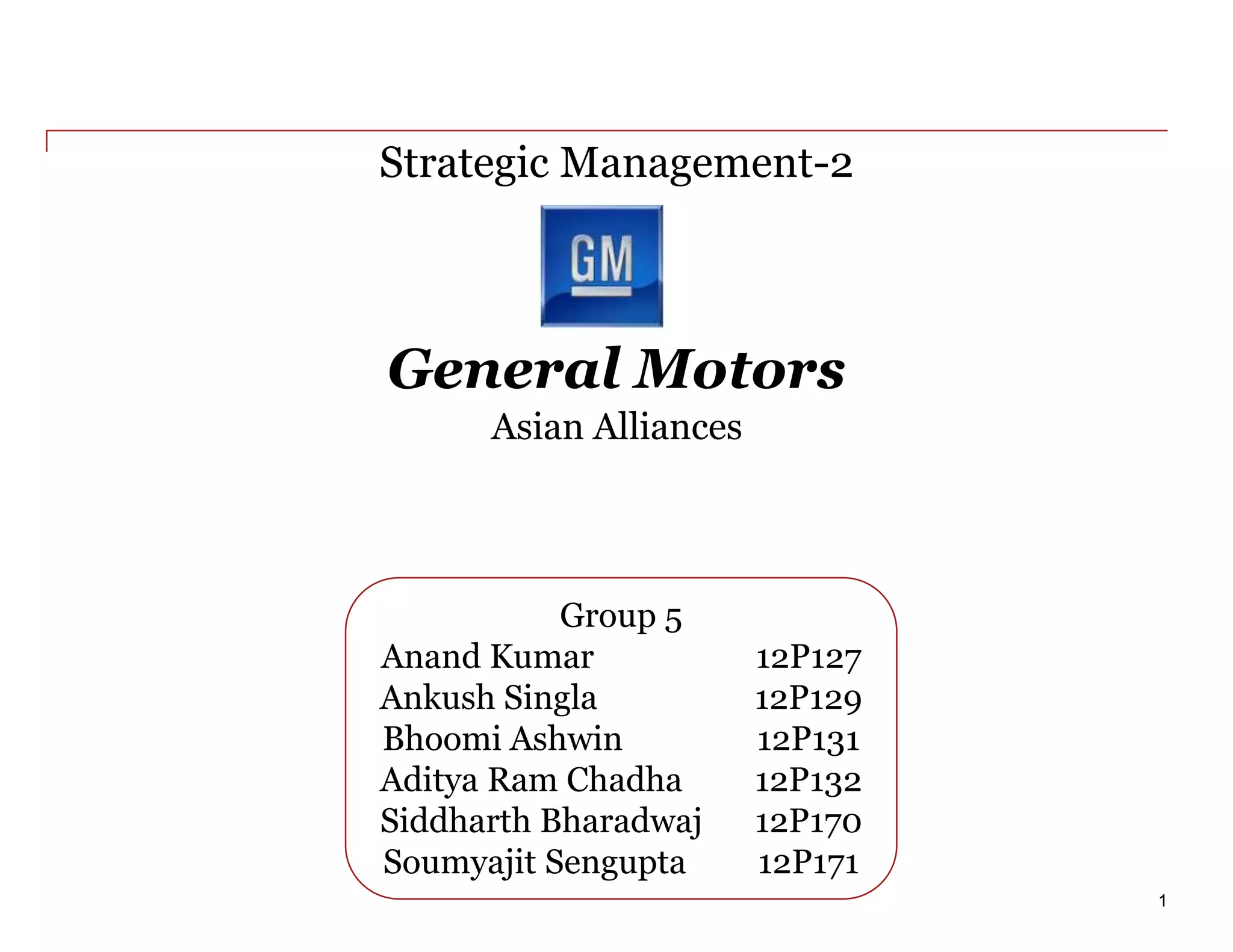 General Motors_Strategic Management | PPTX