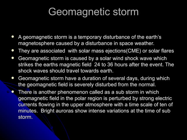 Geo magnetic storms | PPT | Geography | Science