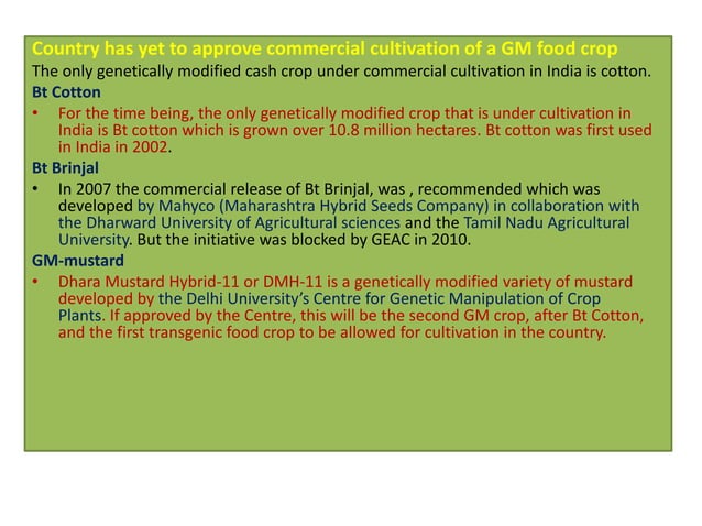 Genetically modified crops with special reference to herbicide ...