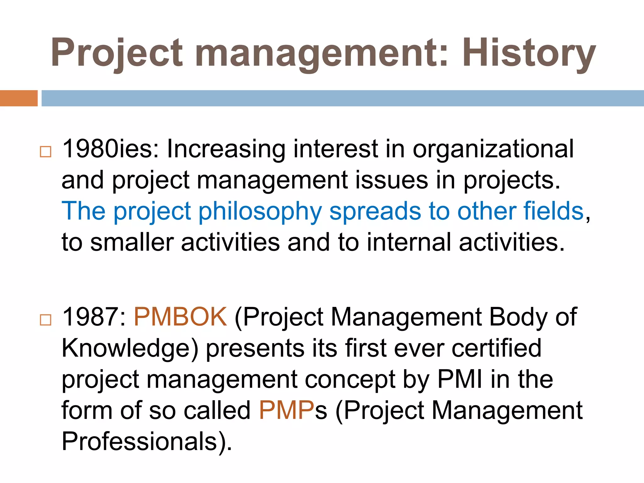 Evolution of project management | PPTX