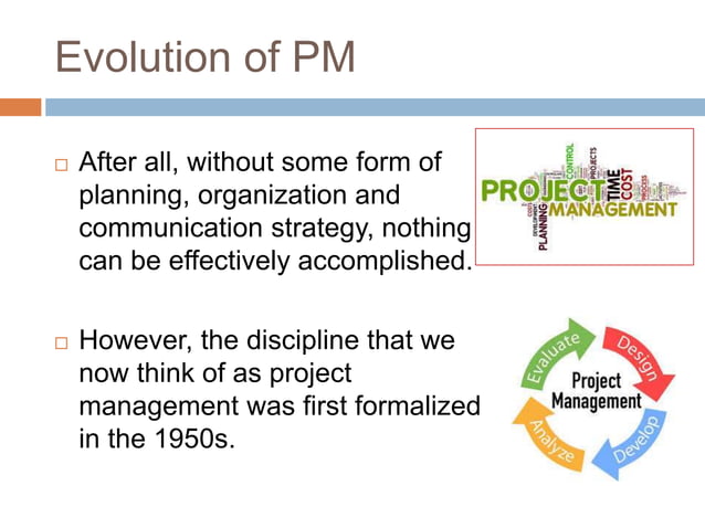 Evolution of project management | PPTX