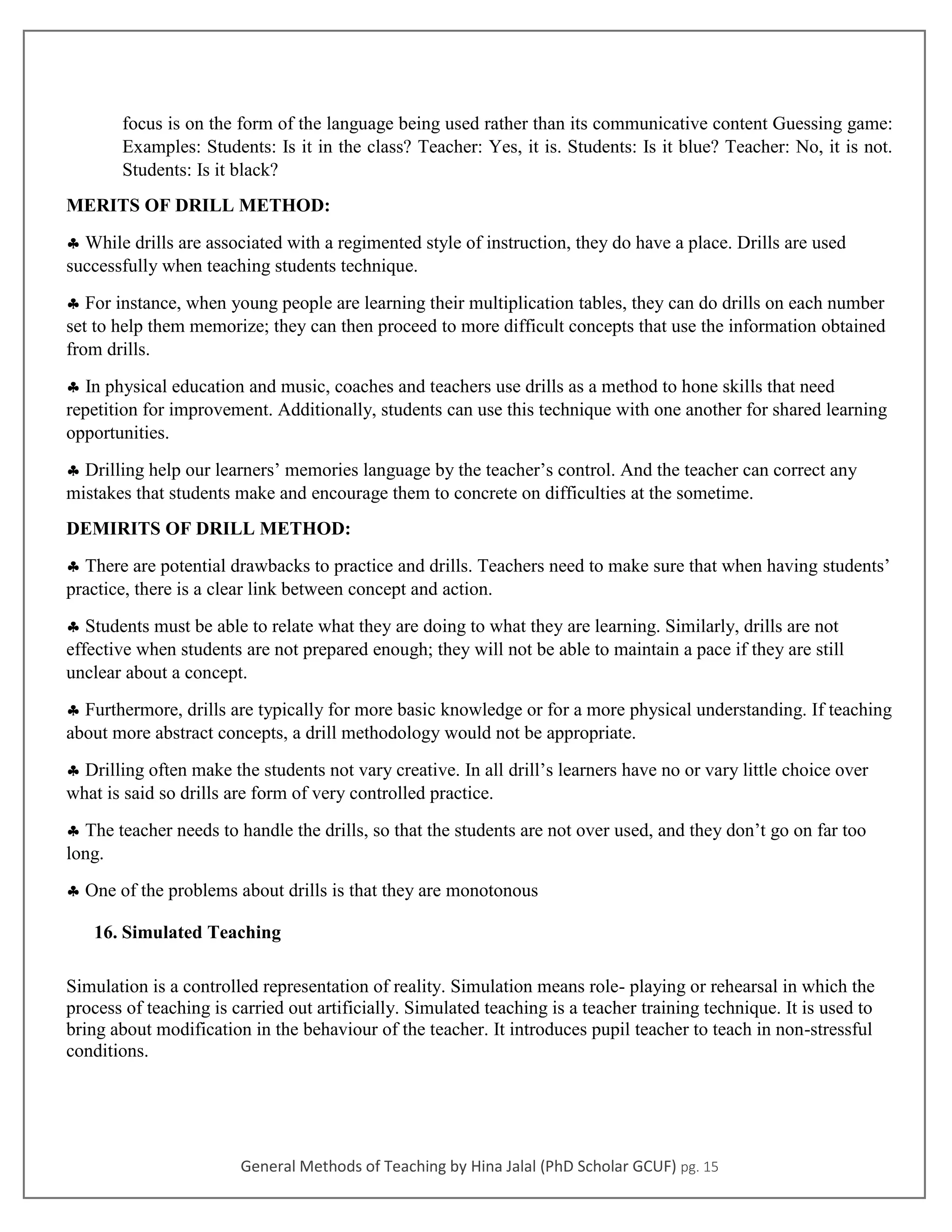 General methods of teaching | PDF