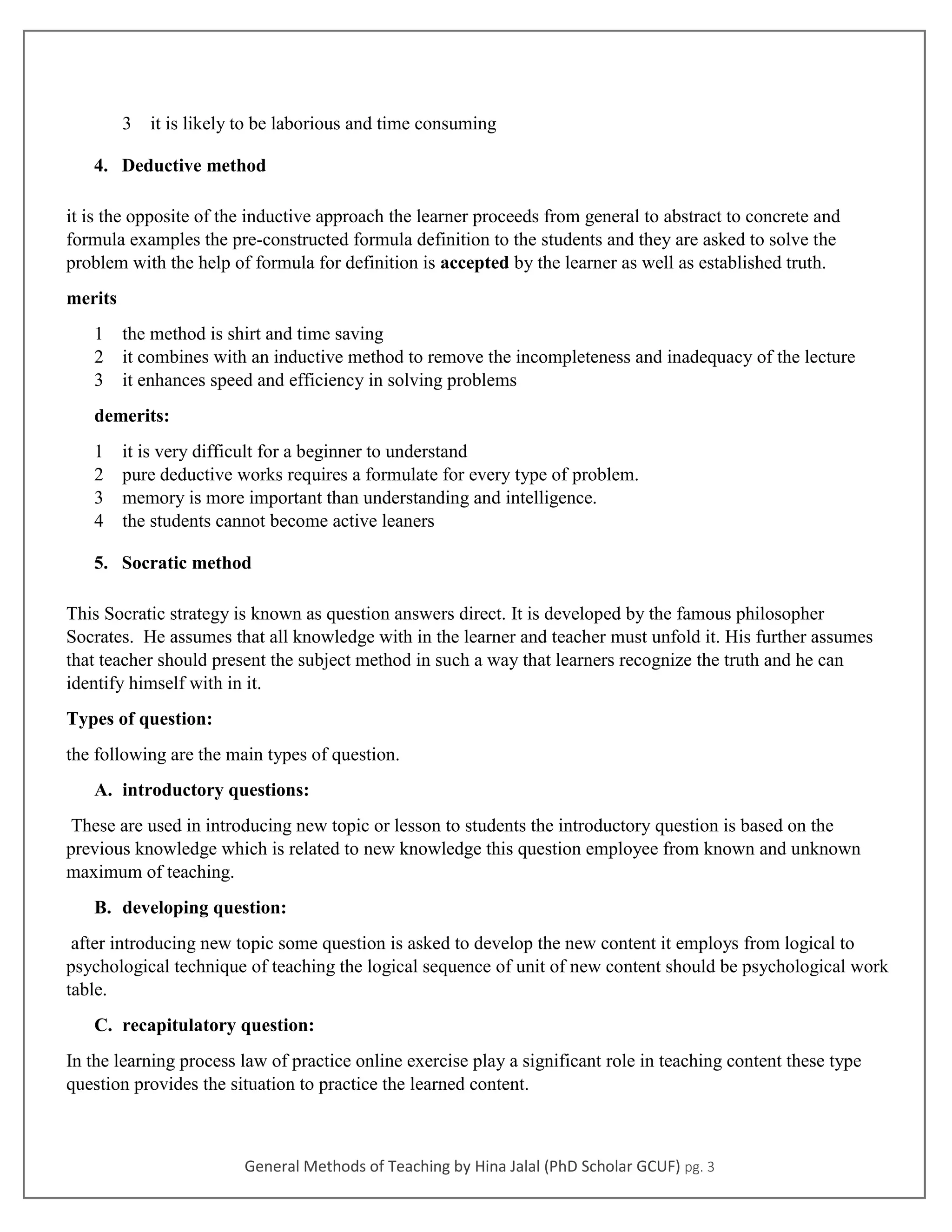 General methods of teaching | PDF