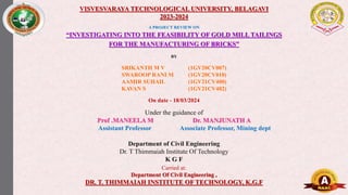Utilizing Mill Tailings for investigating into the feasibility of brick ...