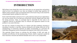 Utilizing Mill Tailings for investigating into the feasibility of brick ...