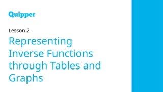 Representing Inverse Fucntions through tables and graphs | PPTX