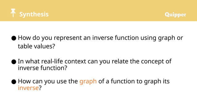 Representing Inverse Fucntions through tables and graphs | PPTX