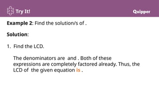 Powerpoint presentation on rational equations | PPT