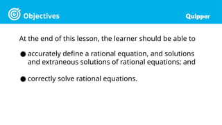 Powerpoint presentation on rational equations | PPT