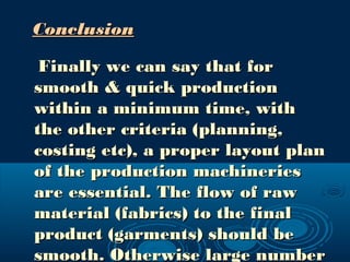 Production Line Setup in Knit Garments Manufacturing Factories | PPT