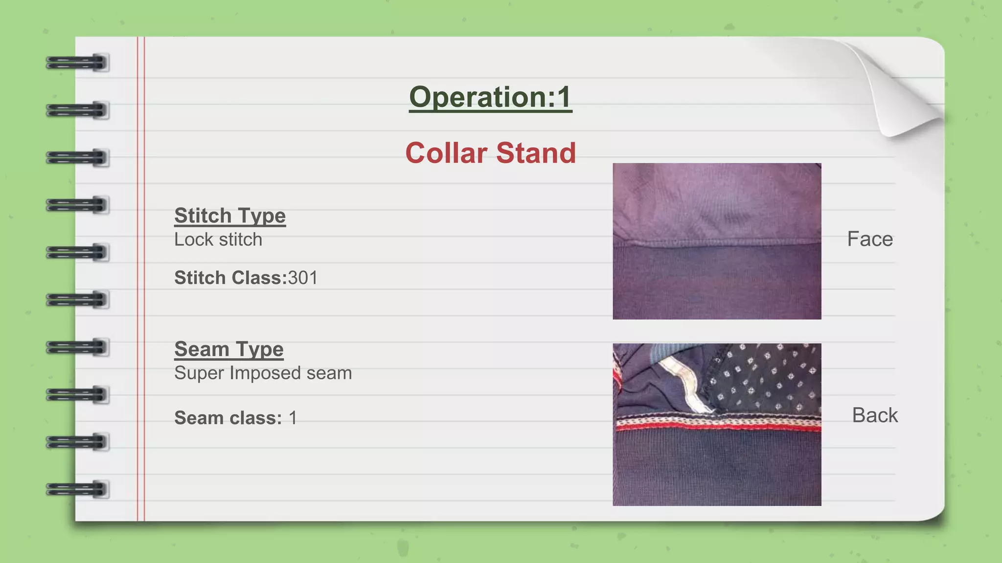 Analysis of Seam & Stitch Types & Class | PPT