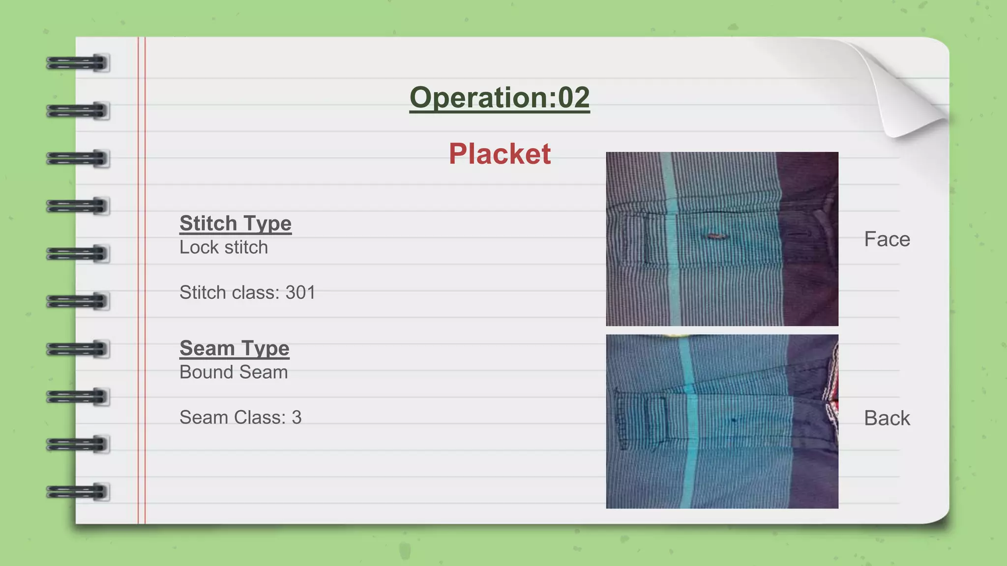 Analysis of Seam & Stitch Types & Class | PPT