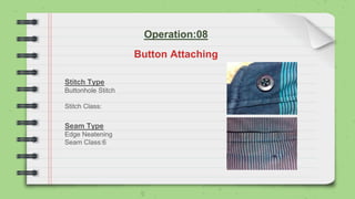 Analysis of Seam & Stitch Types & Class | PPTX