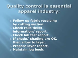 Garments Quality Control in Cutting | PPTX