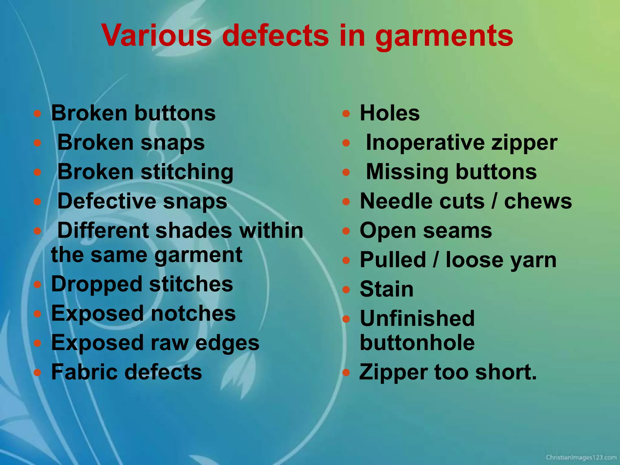 Garments Quality Control in Sewing | PPTX