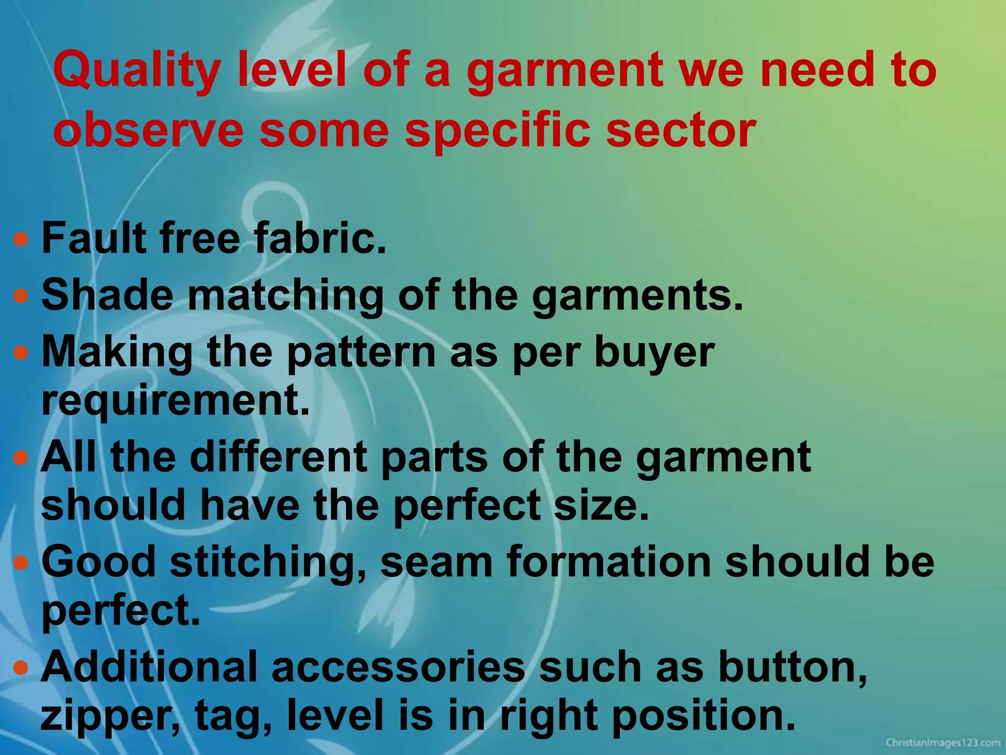Garments Quality Control in Sewing | PPTX