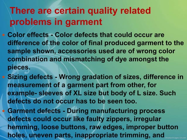Garments Quality Control in Sewing | PPTX