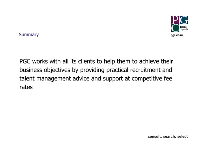 Pgc Service Overview September 09 | PPT