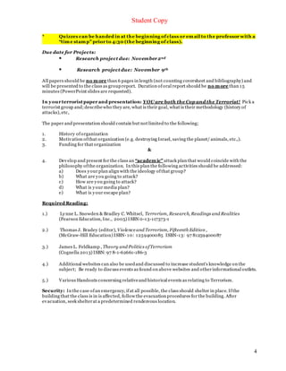 Gmu terrorism student syllabus fall 2016 wednesday | PDF