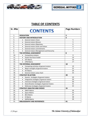 General motor strategic management report | PDF