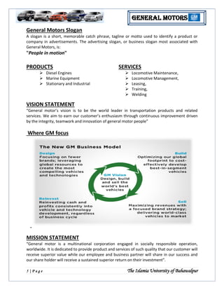 General motor strategic management report | PDF