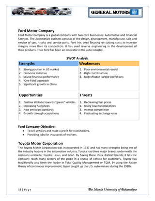 General Motor Strategic Management Analysis | PDF