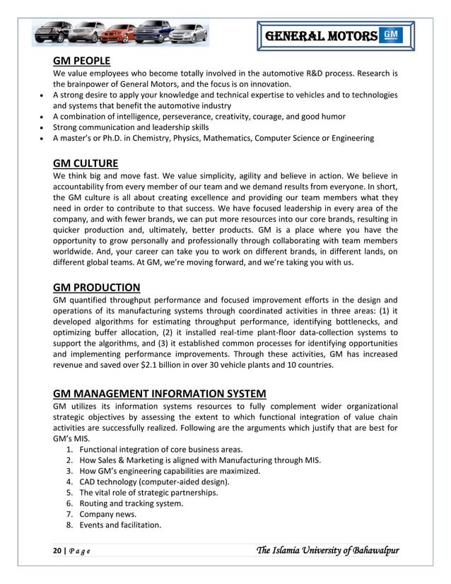 General Motor Strategic Management Analysis | PDF