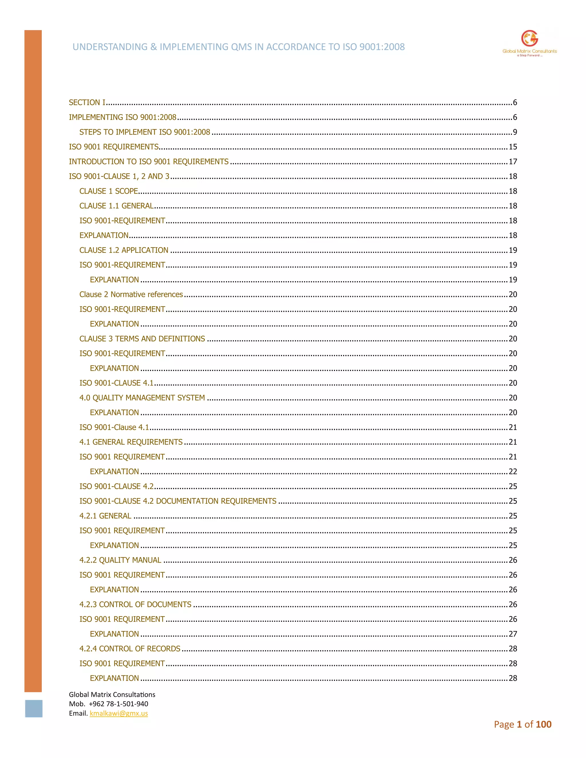 GMX Understanding & Implementing ISO 9001:2008 | PDF