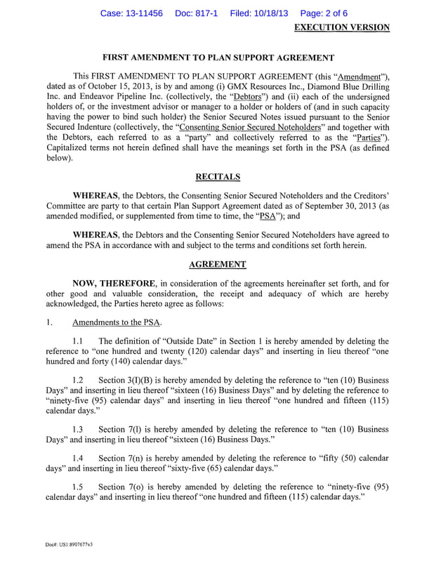 Gmx resources psa amendment | PDF