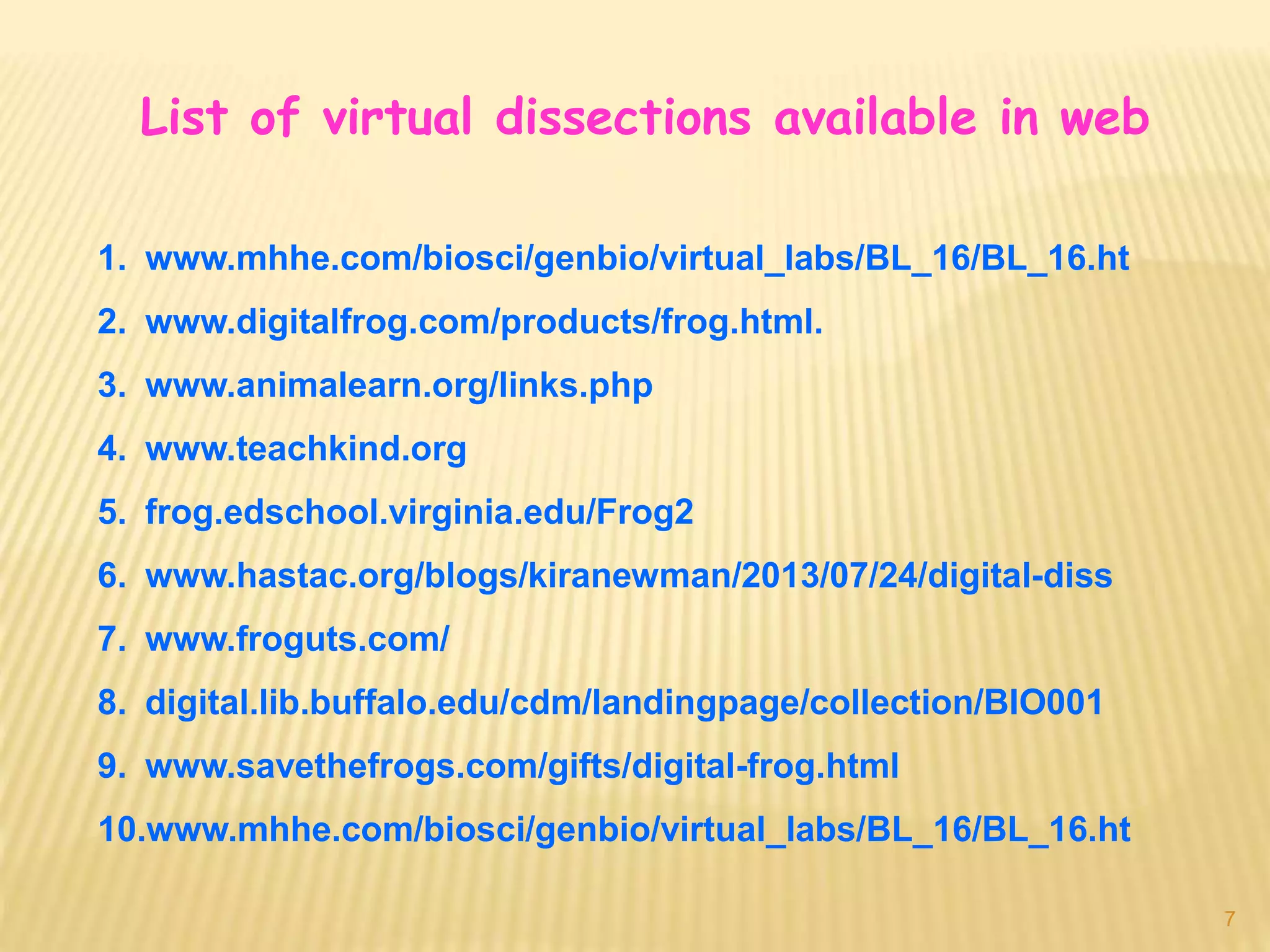 ICT Based Digital Dissection: A solution For Animal Dissection | PPTX