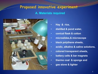 Simple and innovative experiments on Paramecium | PPT
