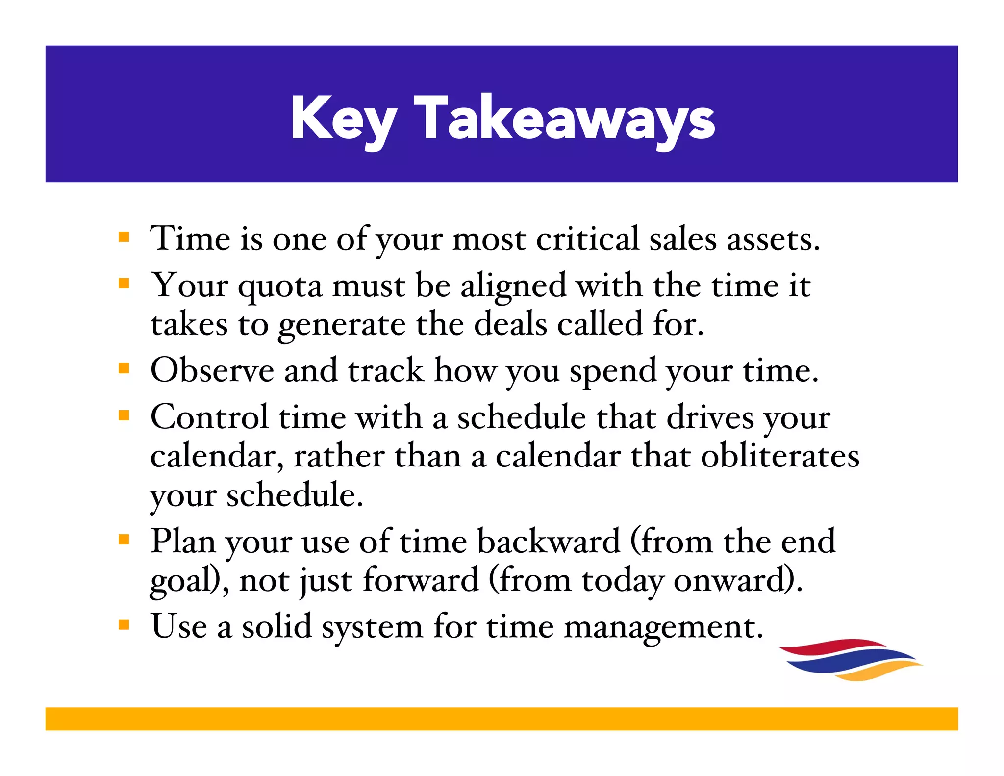 Successful Time Management for Sales Professionals | PDF