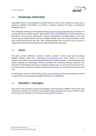 Gn4 1-sa8 t2 tech scout - webrtc2sip-gateway - v1.0-final | PDF