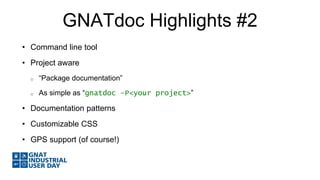 GNAT Pro User Day: GNATdoc: Automatic Documentation Generator | PPTX