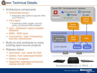 Intro to Project Calico: a pure layer 3 approach to scale-out networking | PPTX