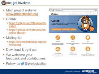 Intro to Project Calico: a pure layer 3 approach to scale-out networking | PPTX