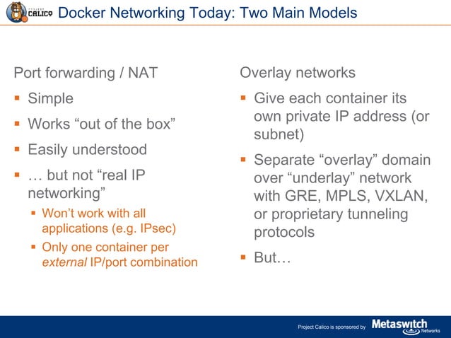 Intro to Project Calico: a pure layer 3 approach to scale-out networking | PPT