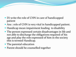 Gnc question paper solution of CHN 3rd year GNM 2018 19 | PPTX