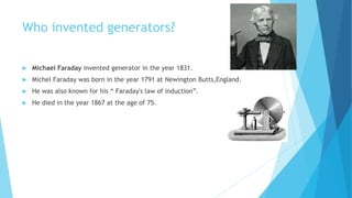 Gnerators ppt | PPTX | Power and Energy Industry | Industries