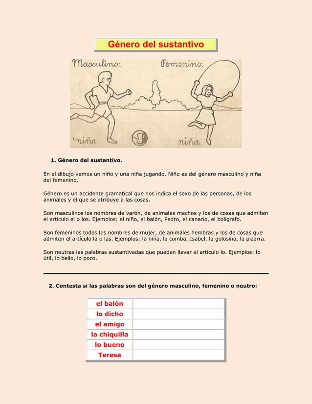 Género del sustantivo | PDF