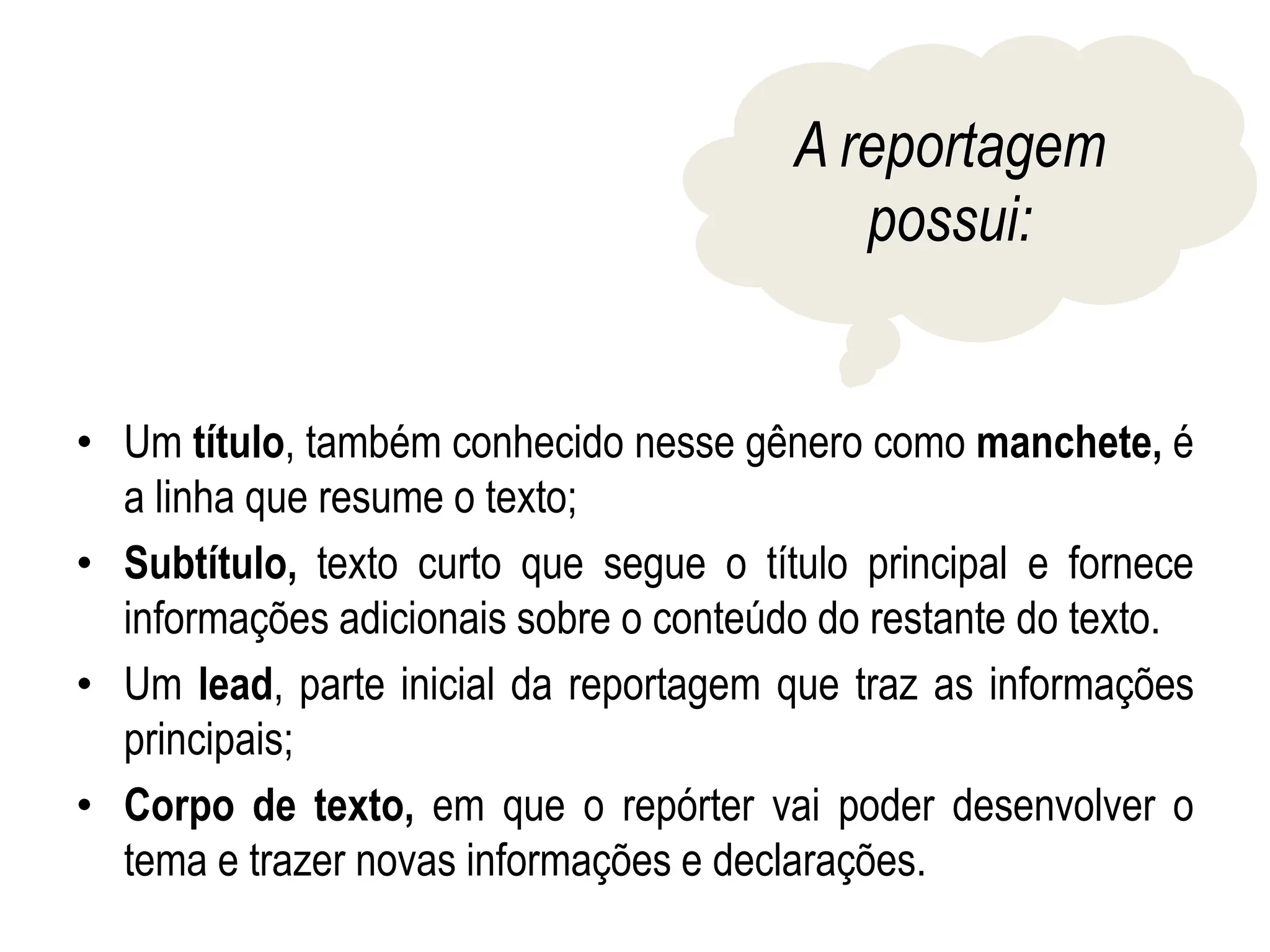 Gênero Reportagem Esse é um slide sobre um gênero textual. | PPTX