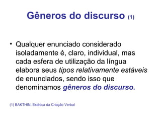 Gêneros de discurso e gêneros de texto ppt | PPT
