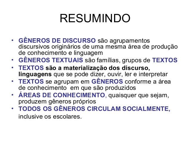 Gêneros de discurso e gêneros de texto ppt