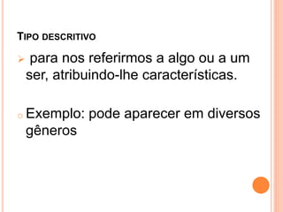 Gêneros do discurso e tipologia textual | PPT