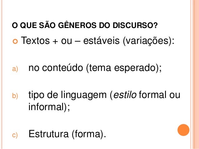 Gêneros do discurso e tipologia textual