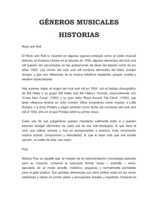 Géneros musicales | DOCX