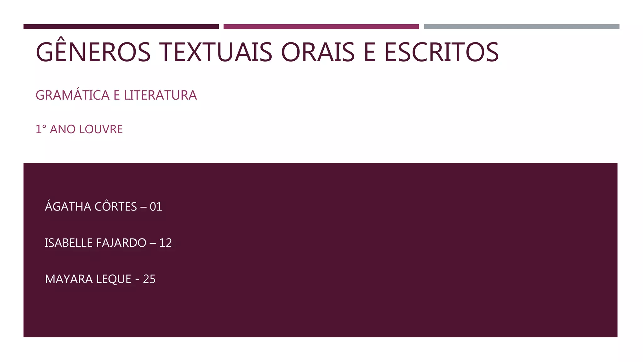 Gêneros textuais orais e escritos | PPTX